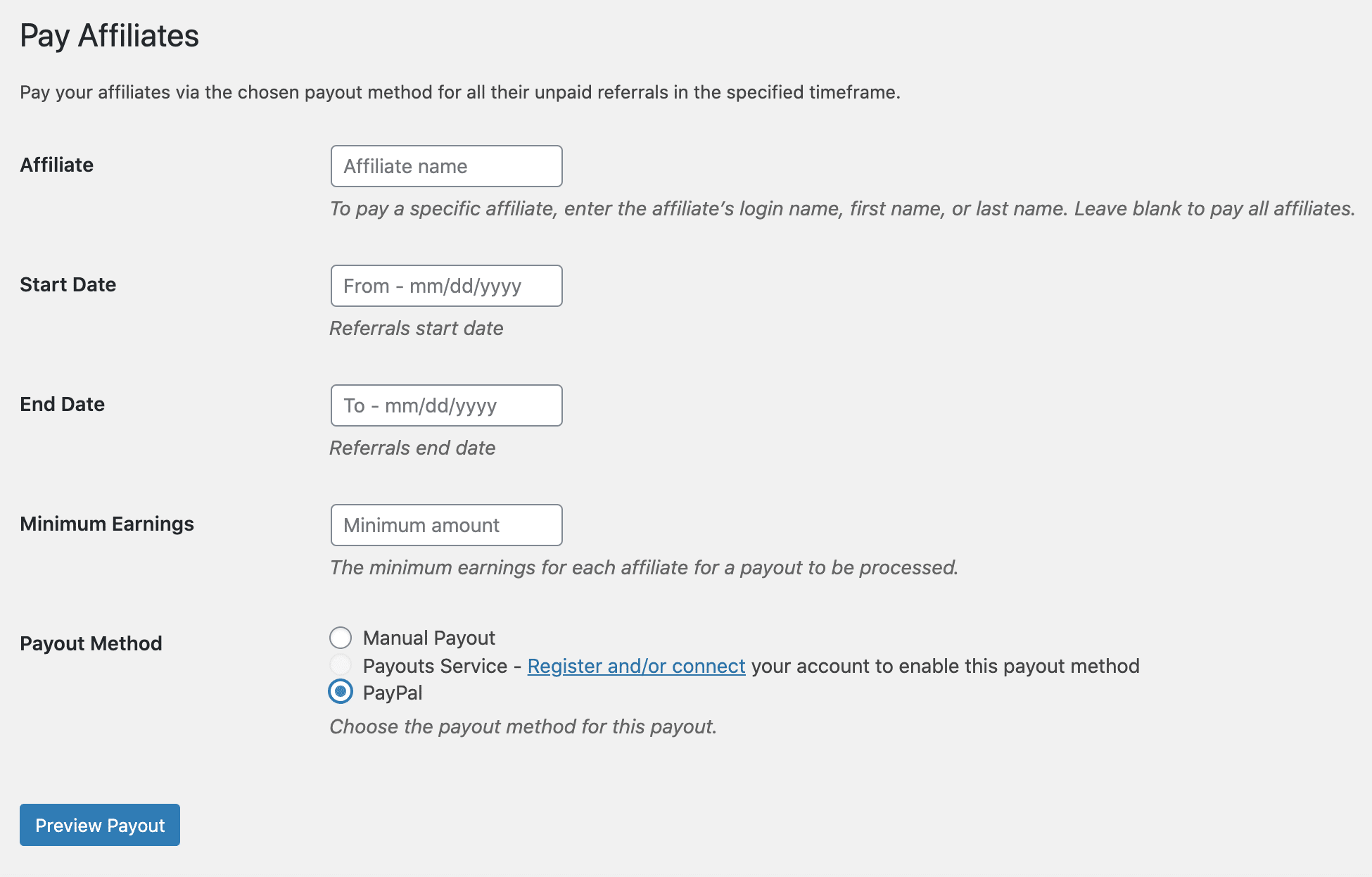 Paying your affiliates - AffiliateWP