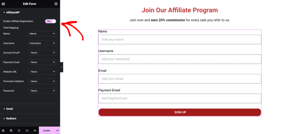How to Create an Affiliate Registration Form in Elementor (Tutorial)