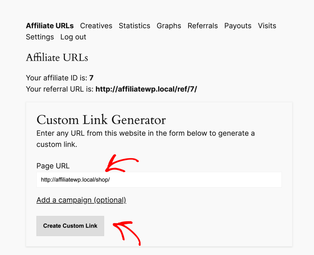 Affiliate Area Overview - AffiliateWP